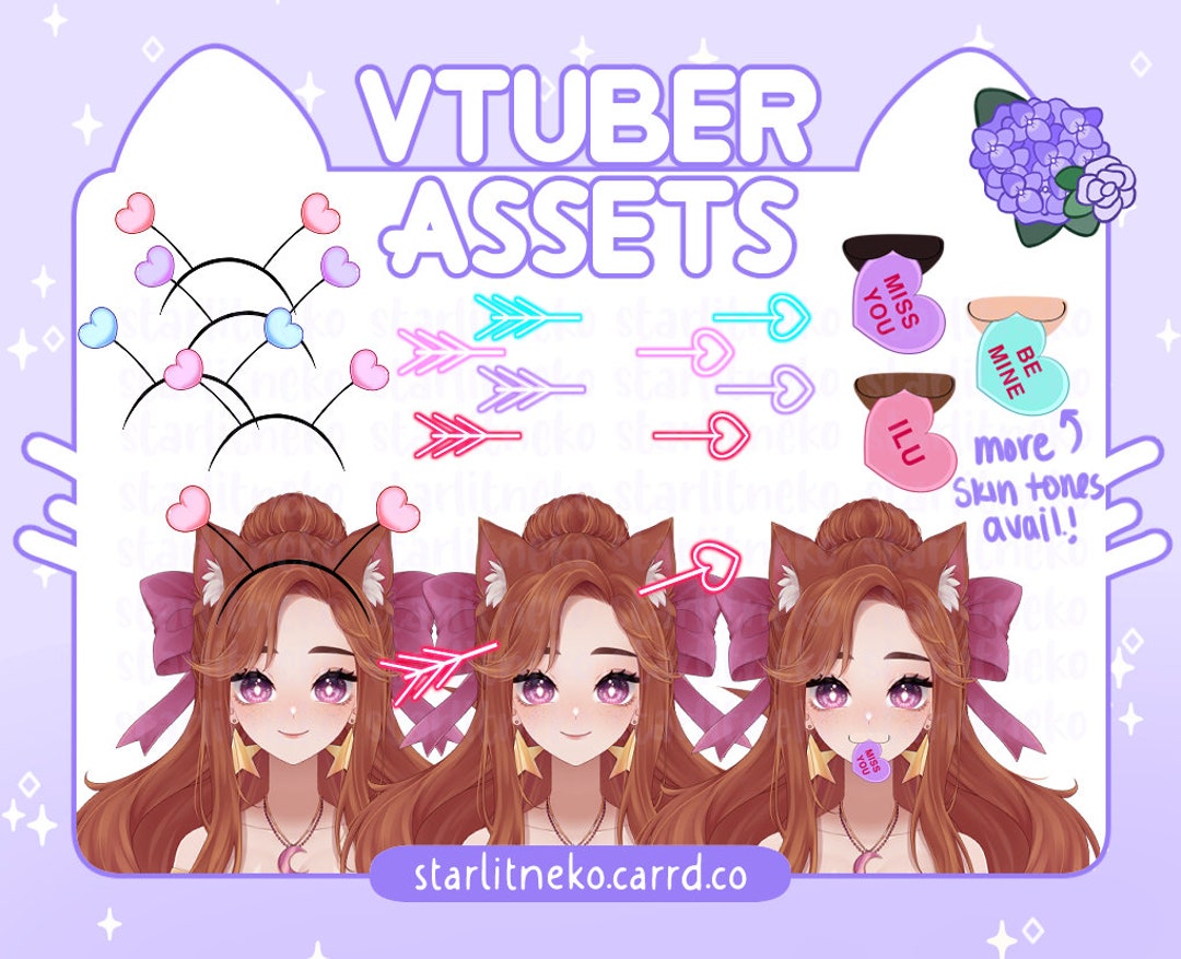 Vtuber Assets: Valentine's Sweethearts, Heart Headbands, Heart Arrows ...