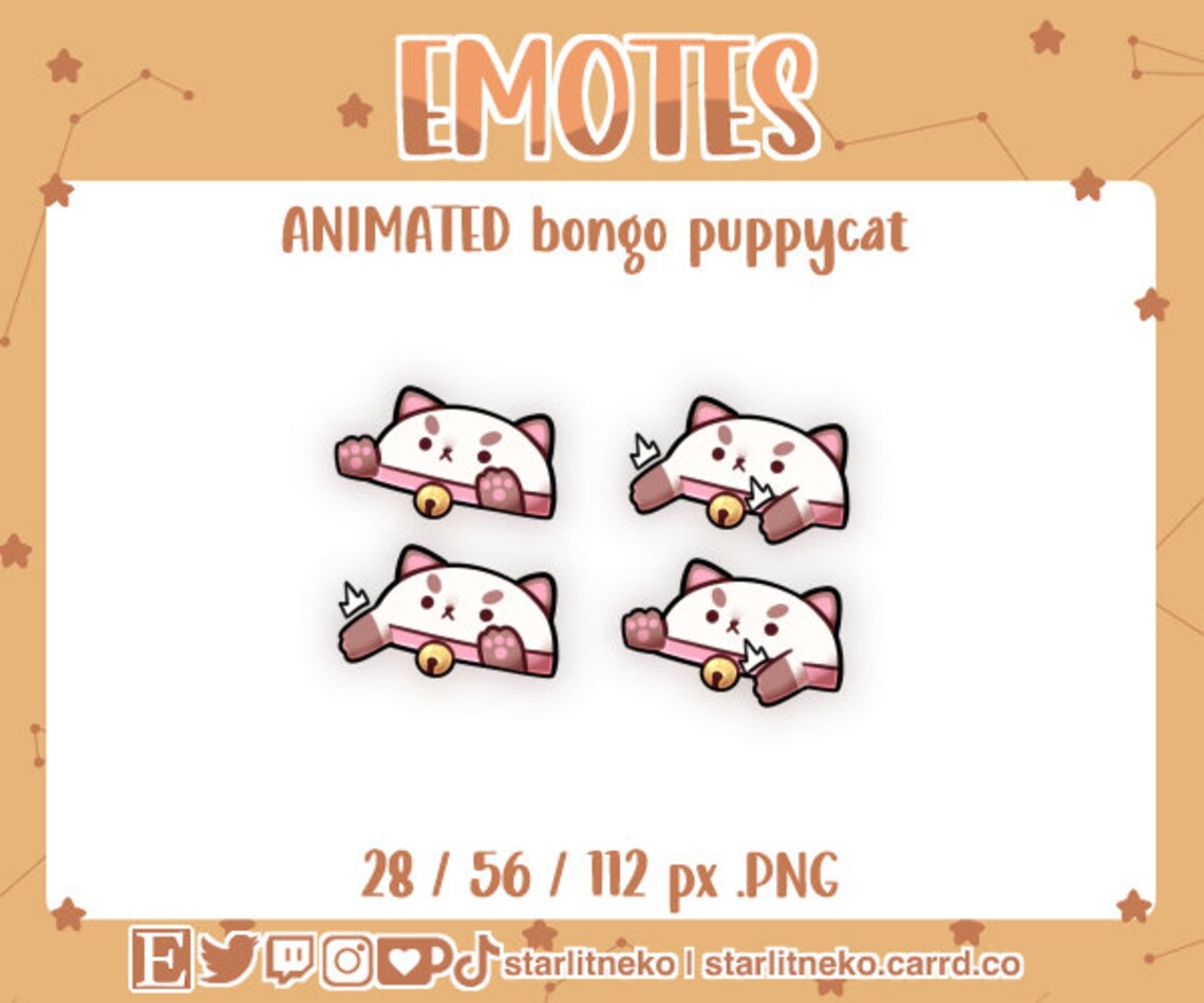 Emotes: ANIMATED Bongo Puppycat P2U Streamer Twitch Emotes - Etsy