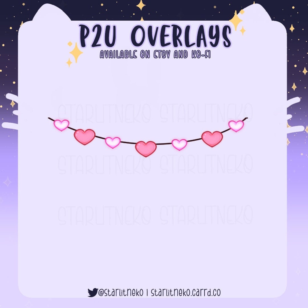 Stream Overlay: Cute Valentine's Heart String Lights P2U - Etsy