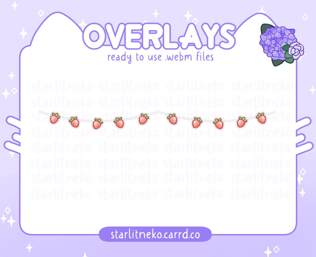Stream Overlay: Cute Strawberry Animated String Lights [P2U Spring ...