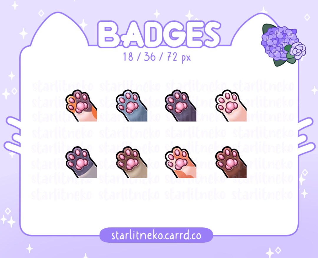 Badges: Cat Paws P2U Streamer, Twitch Badges, Streamer, Sub Badges ...
