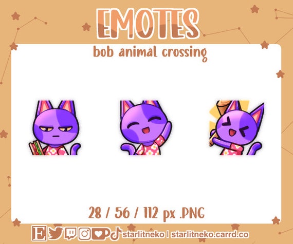 Emotes: Bob P2U Animal Crossing Streamer Twitch Emotes - Etsy Canada