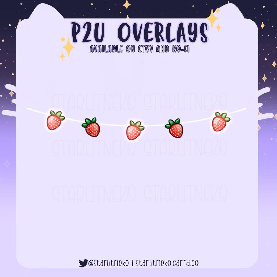 Stream Overlay: Cute Strawberry Animated String Lights P2U - Etsy