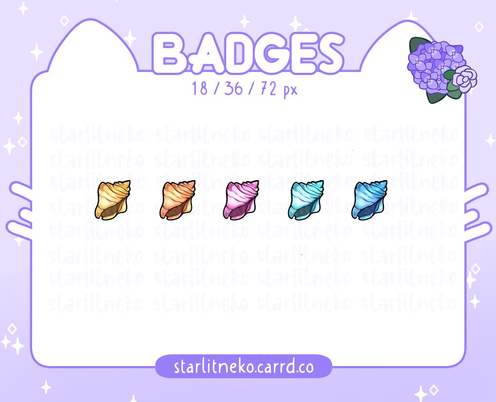 Badges: Conch Shells P2U Shell Badges, Summer, Twitch Badges, Twitch ...