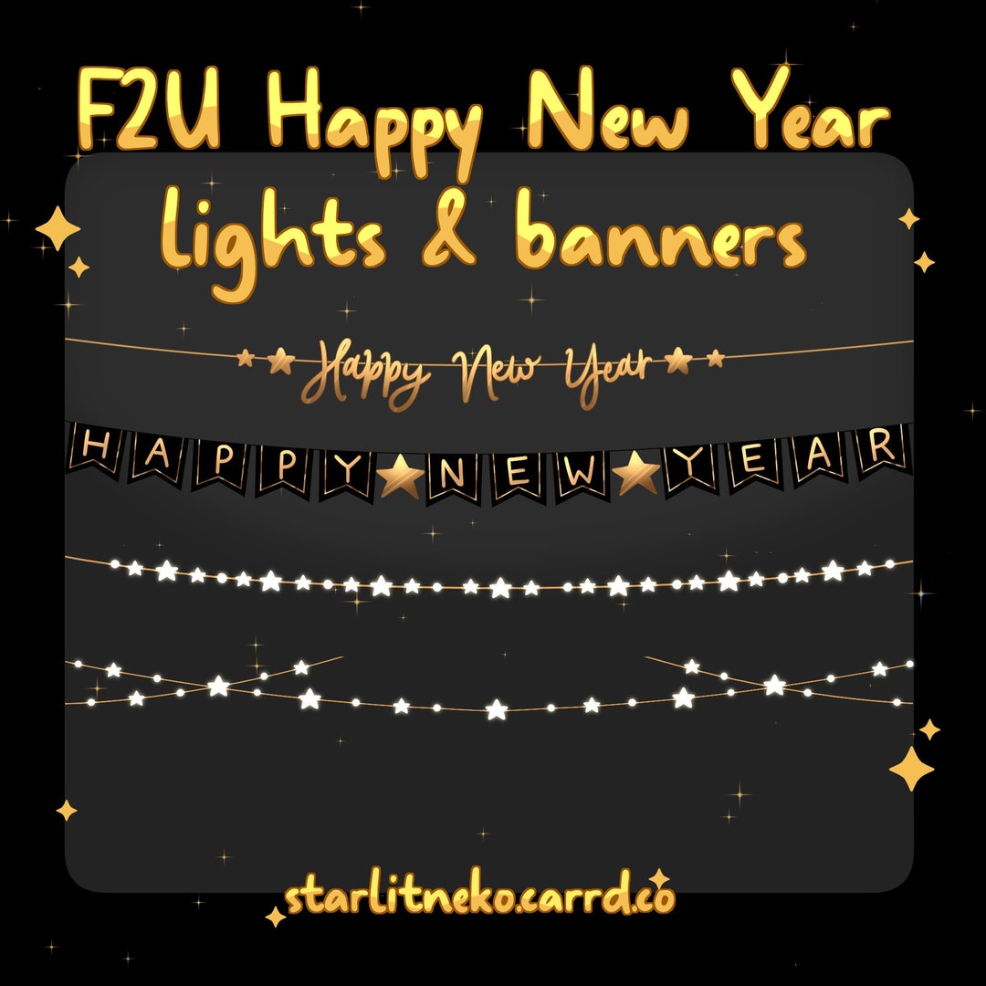 Stream Overlay: FREE Happy New Year Banners and String Lights - Etsy
