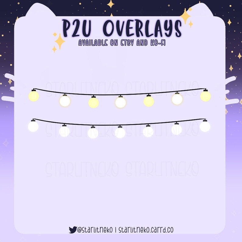Stream Overlay: Bulb String Animated Lights P2U Streamer - Etsy