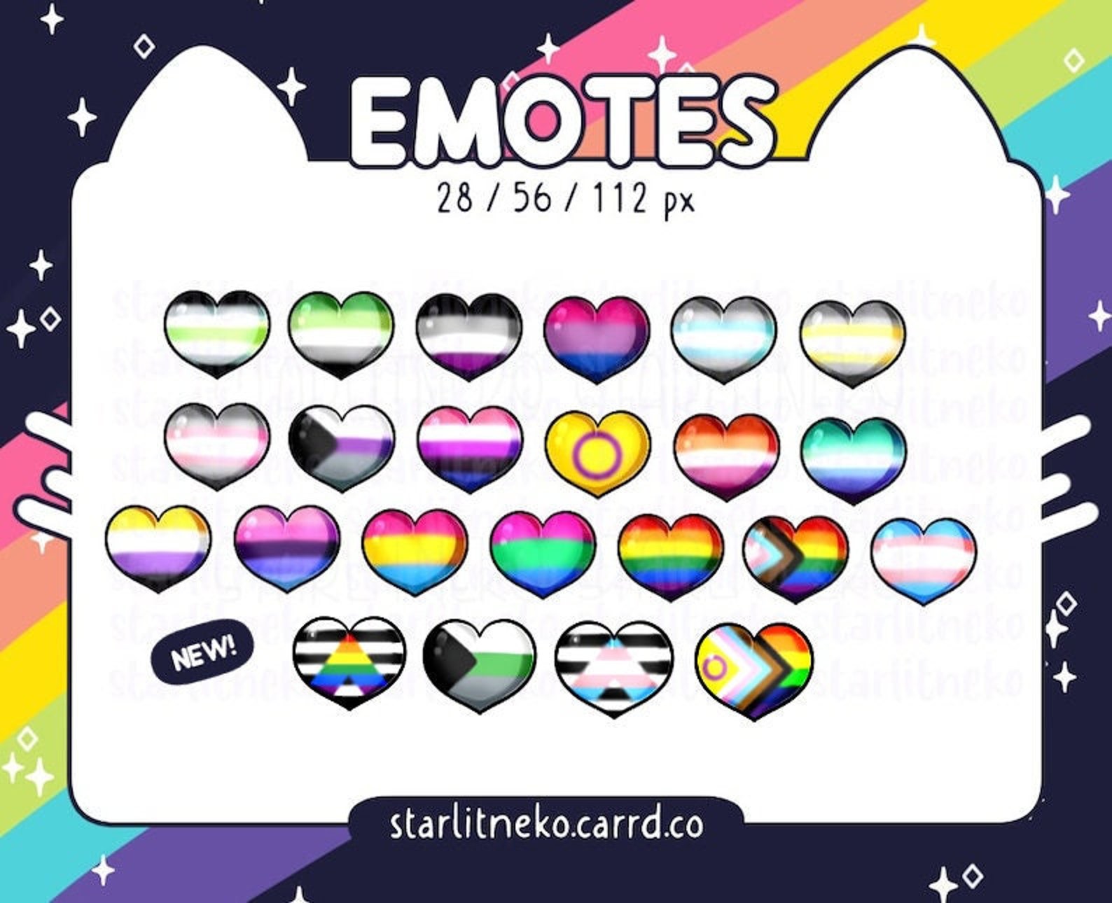 Pride Flag Heart Emotes: F2U Streamer Graphics (PNG Files) - Etsy