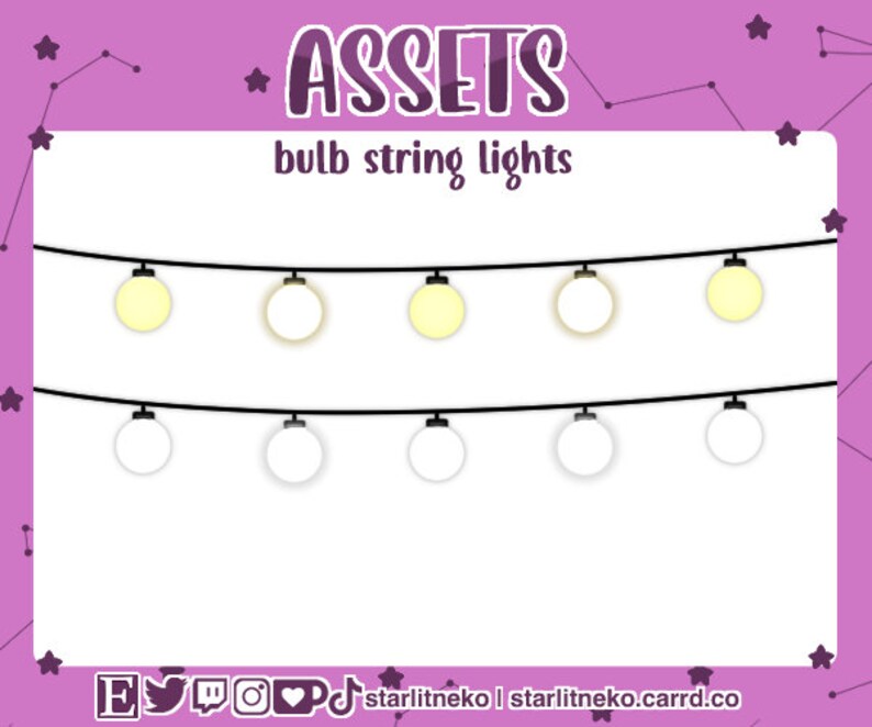 Stream Overlay: Bulb String Animated Lights 2 Pcs P2U | Etsy