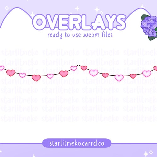 Stream Overlay: Cute Valentine's Heart String Lights P2U - Etsy