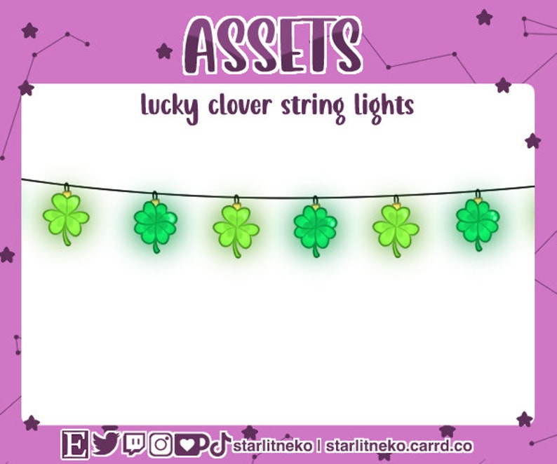 Stream Overlay: Clover Animated String Lights 1 Pcs P2U St. - Etsy
