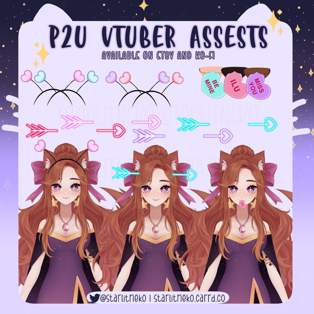 Vtuber Assets: Valentine's Sweethearts Heart Headbands - Etsy