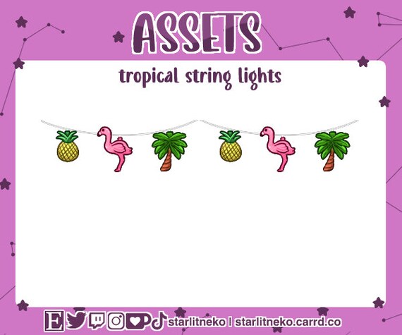 Stream Overlay: Tropical Animated String Lights 1 Pcs P2U - Etsy Australia