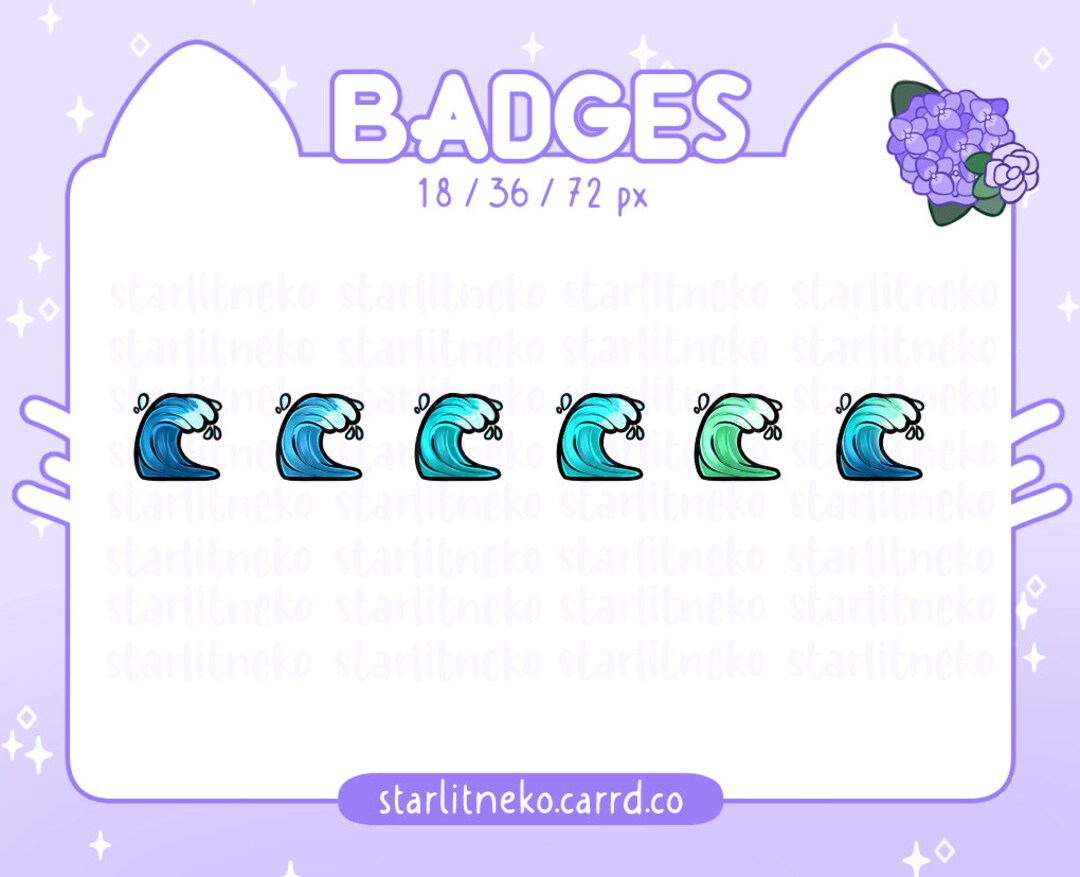 Ocean Waves Twitch Badges: Summer Streamer Sub Badges (P2U) - Etsy