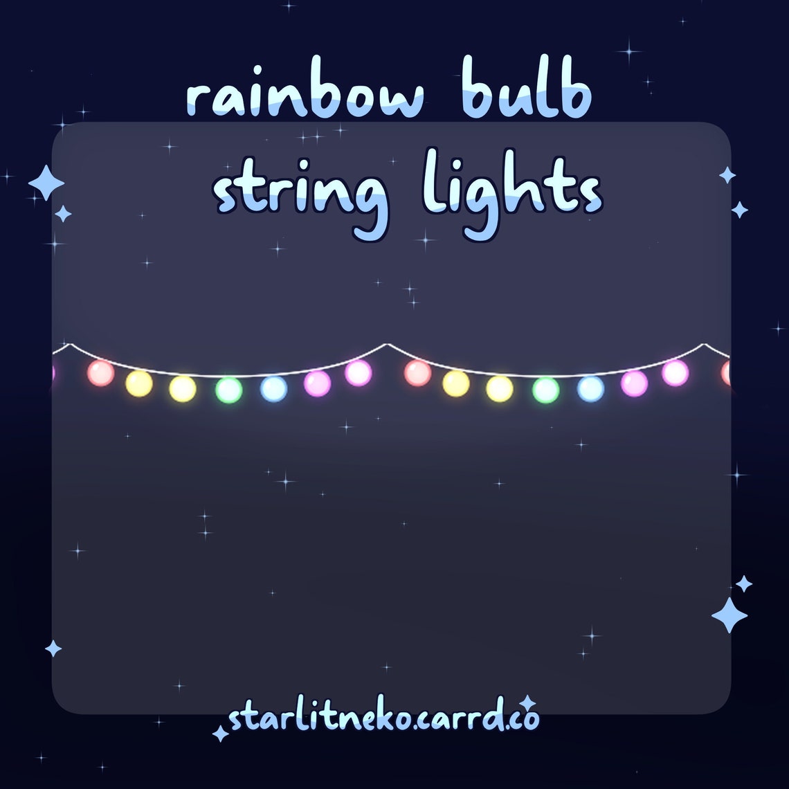 Stream Overlay: Rainbow Bulb String Animated Lights 2 Pcs - Etsy
