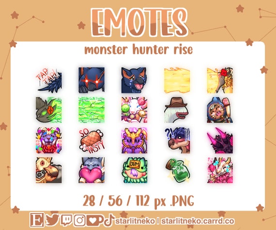 Emotes: Monster Hunter Rise P2U MHR Streamer Twitch Emotes - Etsy UK