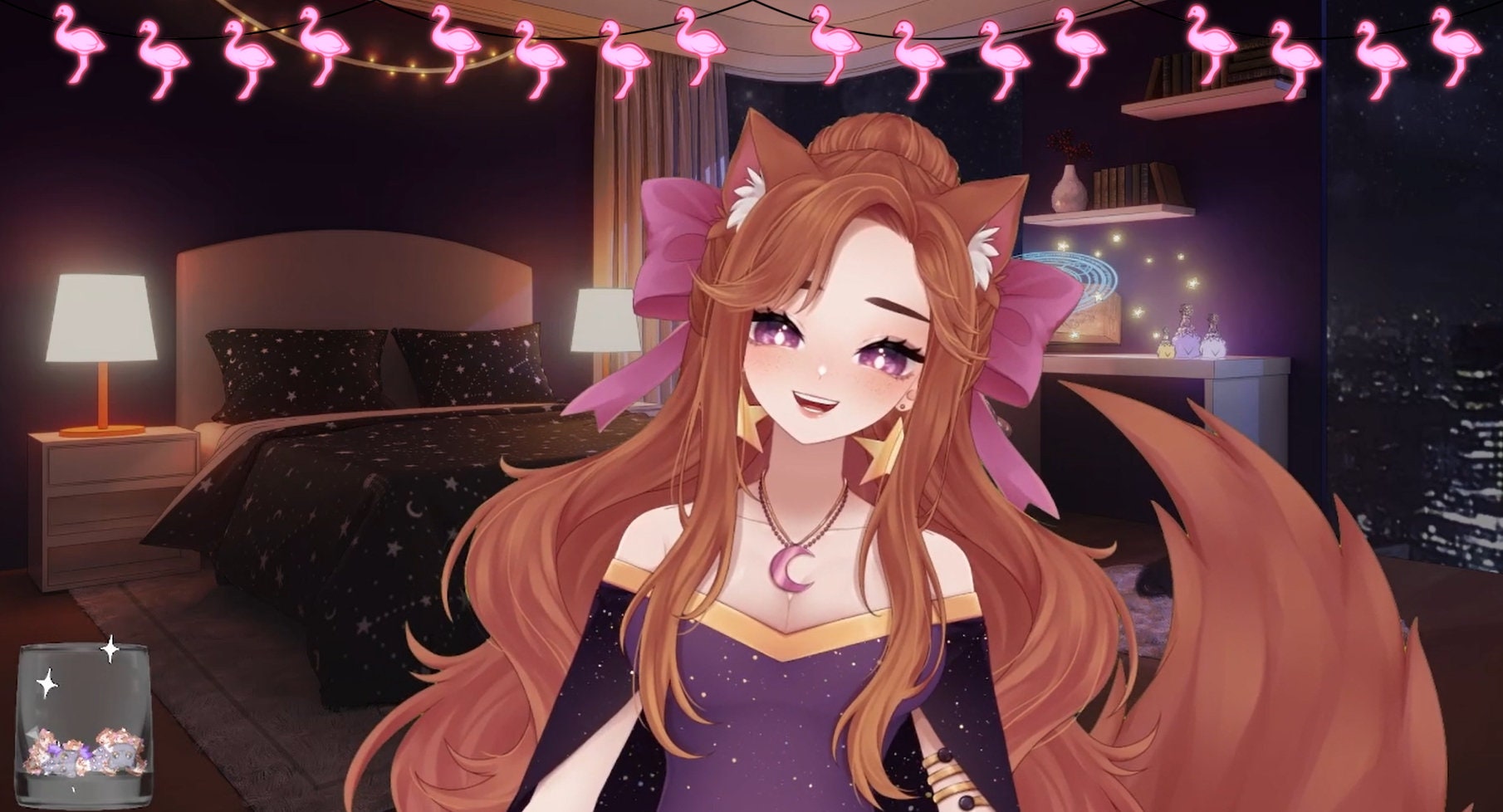 Stream Overlay: Flamingo String Lights P2U Twitch Overlays - Etsy