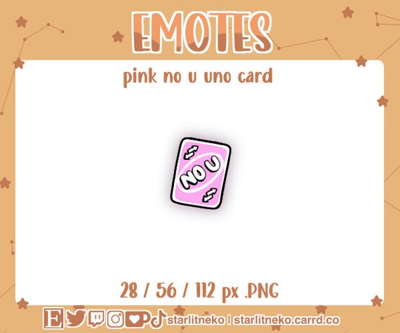 Emotes: No U Pink P2U Uno Card Streamer Twitch Emotes - Etsy