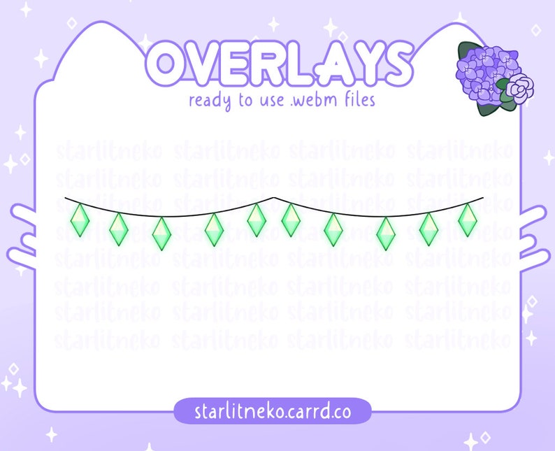 Sims Plumbob String Lights Stream Overlay: Animated Twitch Overlay (P2U ...