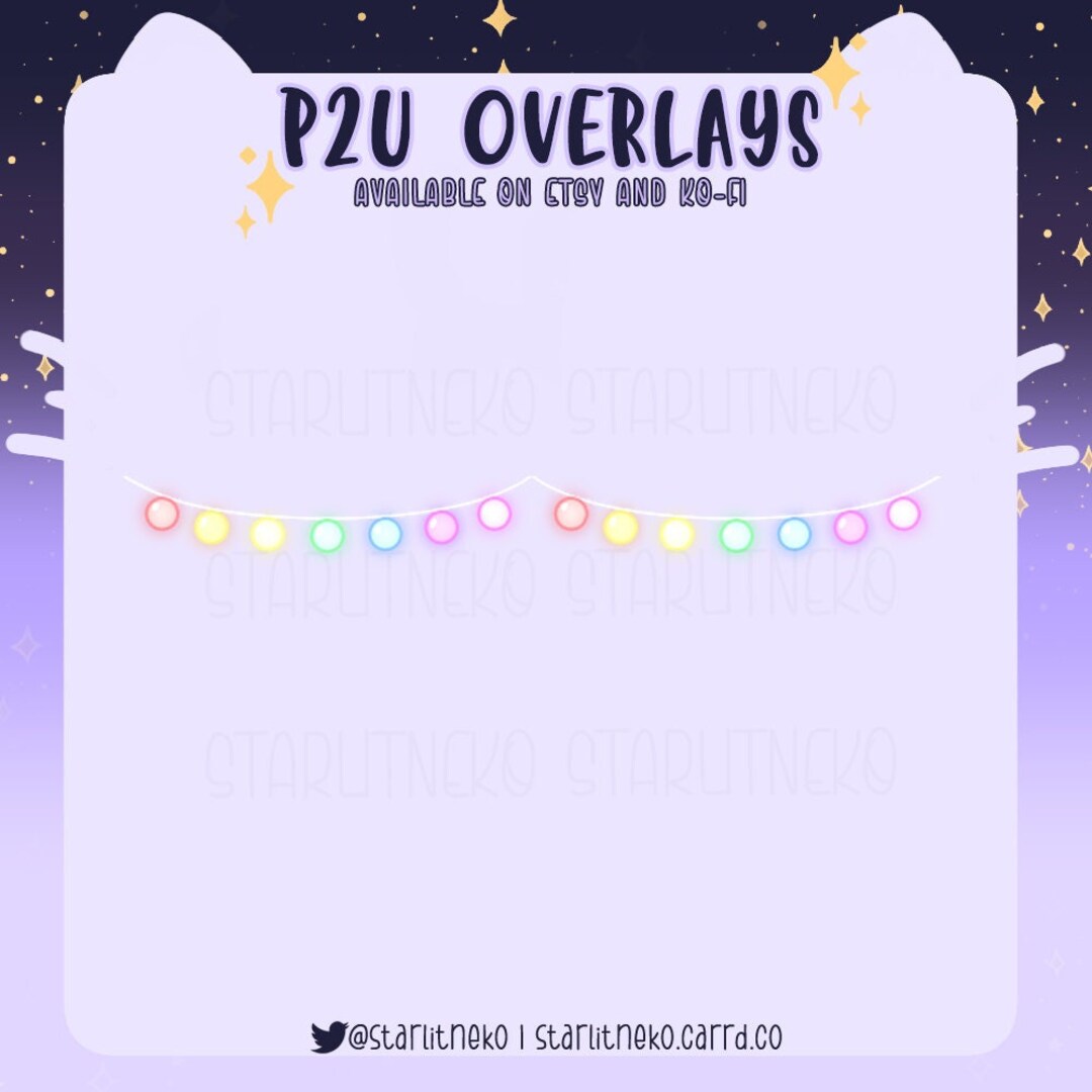 Stream Overlay: Rainbow Bulb String Animated Lights P2U - Etsy