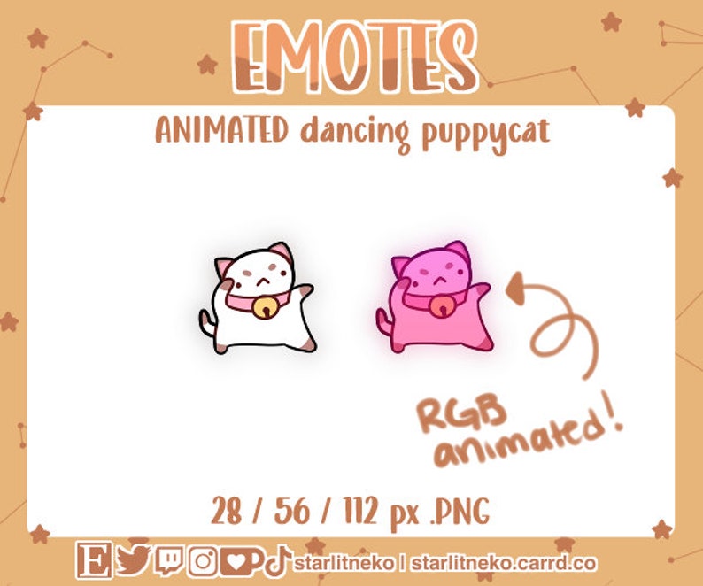Emotes: ANIMATED Dancing Puppycat P2U Streamer Twitch - Etsy UK