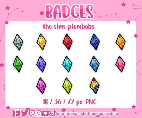 Badges: the Sims Plumbobs P2U Streamer Twitch Badges Twitch - Etsy