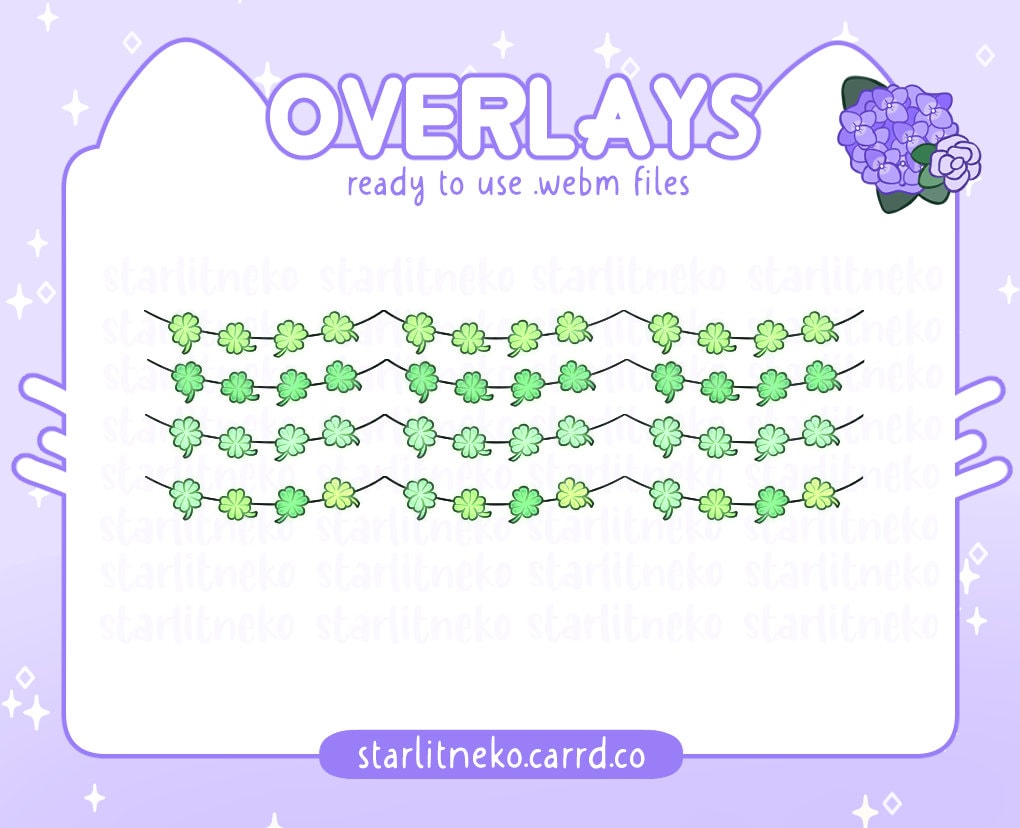 Stream Overlay: Cute Clover Animated String Lights [P2U St. Paddy's Day ...