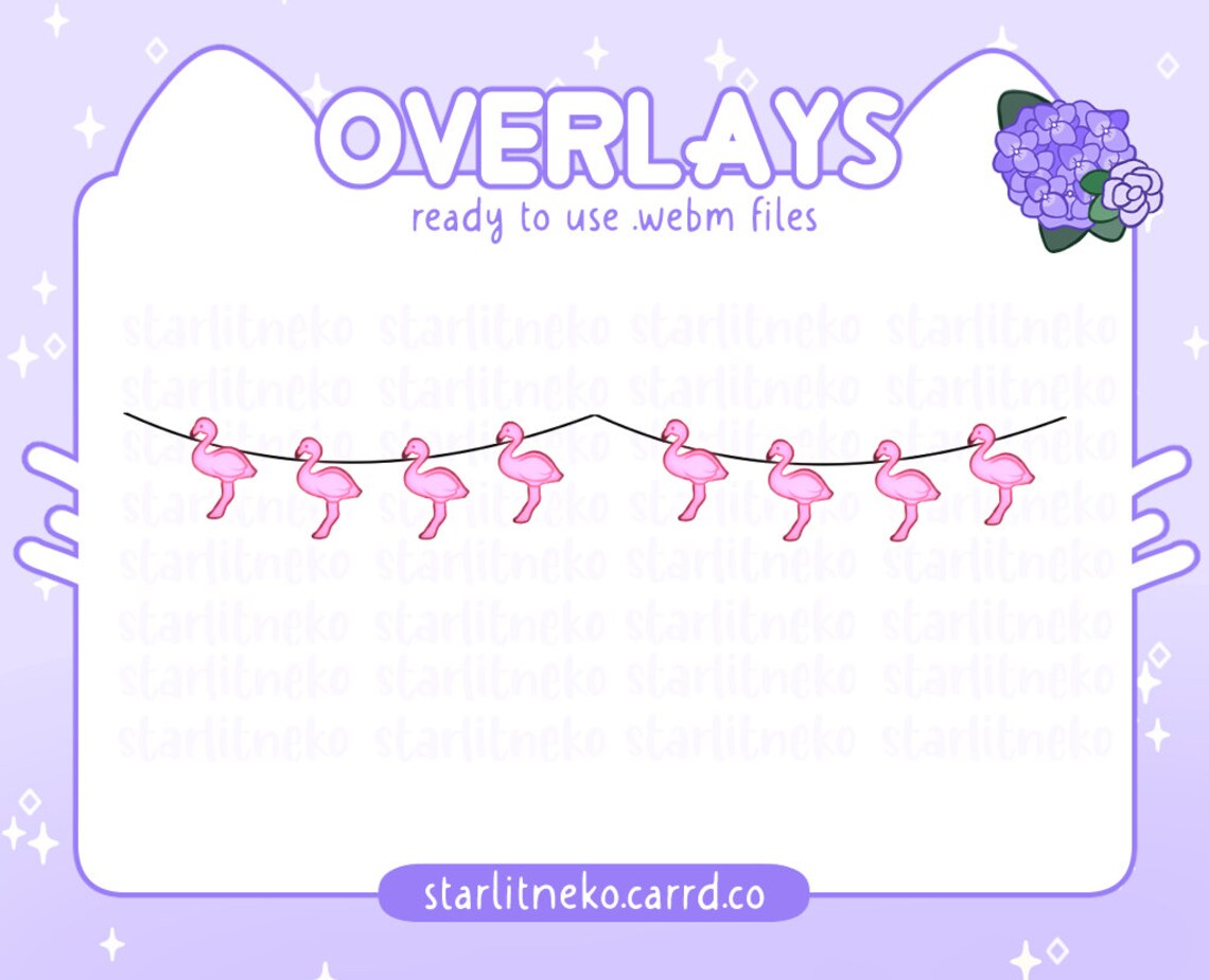 Stream Overlay: Flamingo String Lights P2U Twitch Overlays - Etsy