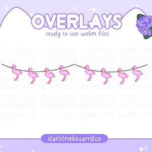 Stream Overlay: Flamingo String Lights [P2U, Twitch Overlays, Youtube ...