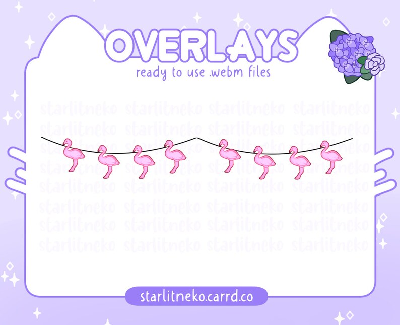 Stream Overlay: Flamingo String Lights P2U, Twitch Overlays, Youtube ...