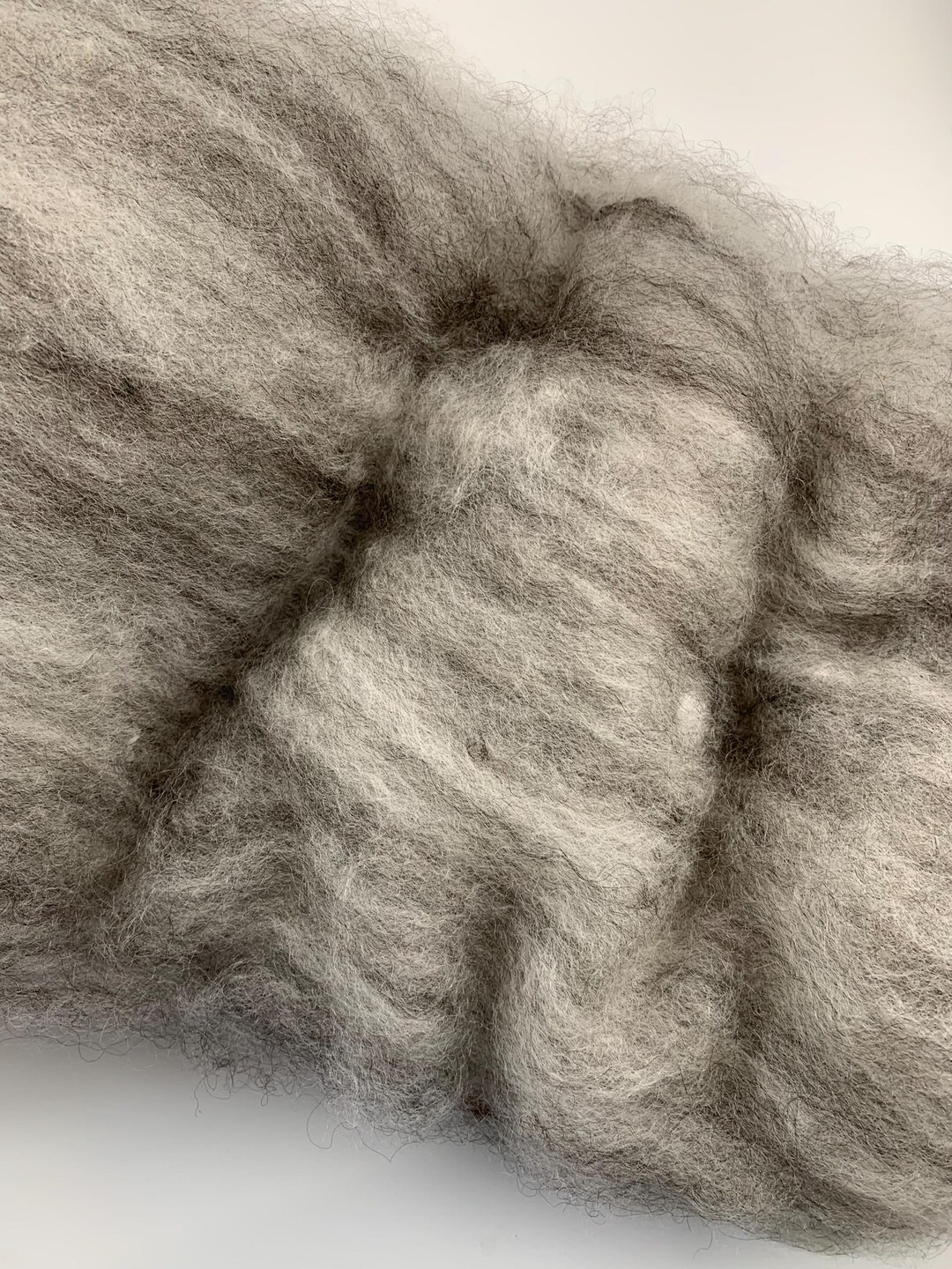 Gotland Lamb Wool Batt for Spinning and Felting. 2.4 Oz Natural Marled ...