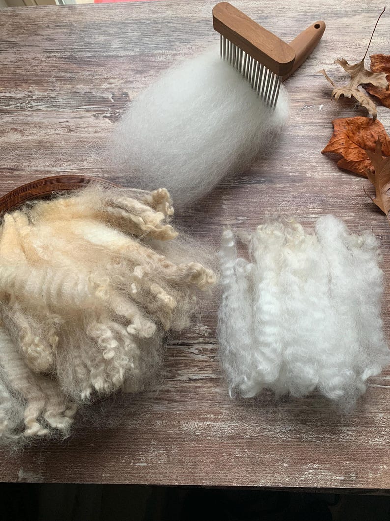 Raw Romney Wool Locks for Spinning and Felting. 4 Oz Natural White ...