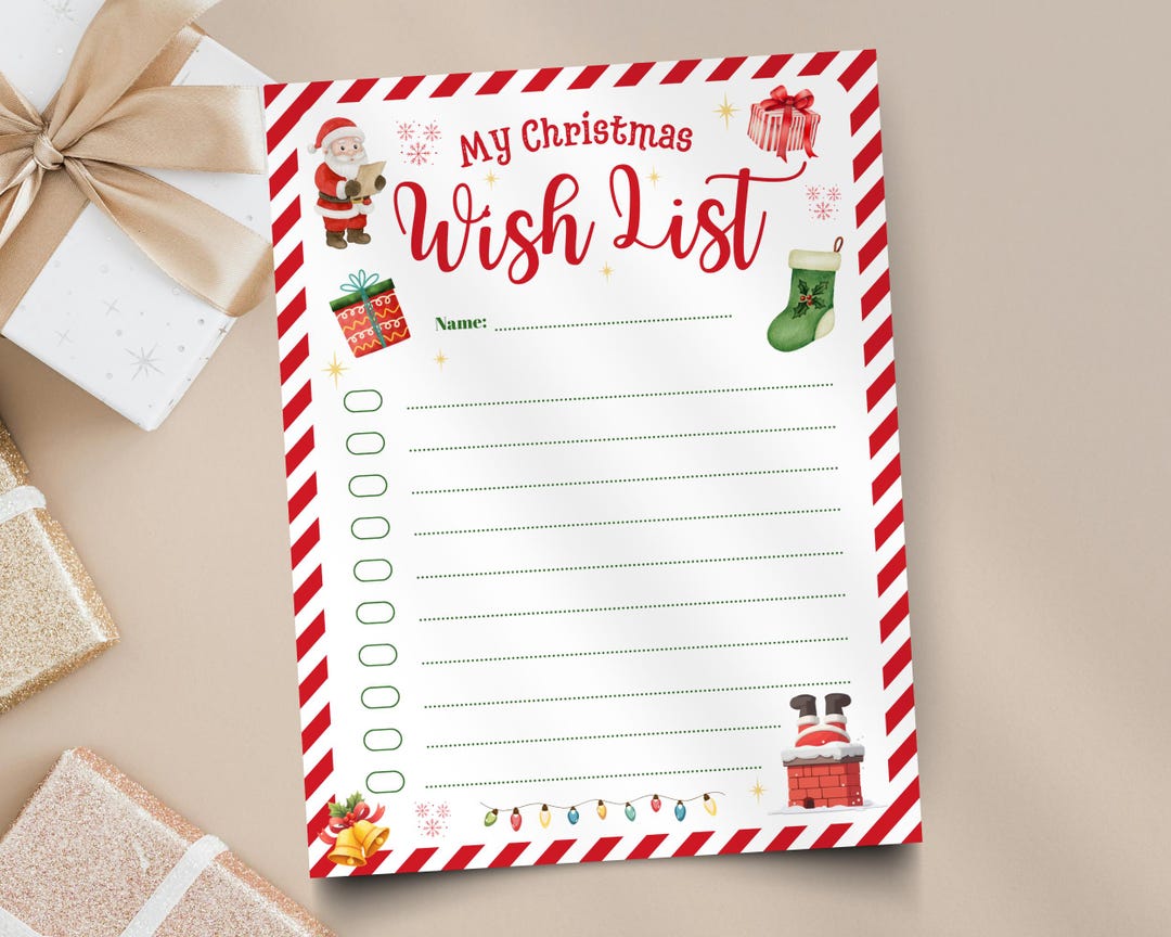Christmas Wish List Printable, Letter to Santa, Dear Santa Claus ...