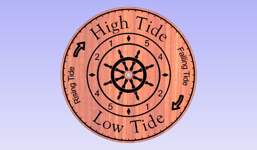 Ships Wheel Tide Clock-nautical-tidal-ocean-tides Digital Download Cut ...