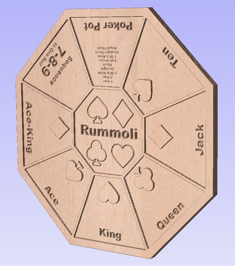 Rummoli Board-digital Download Cut File Vectric-glowforge-crv3d-svg-dxf ...