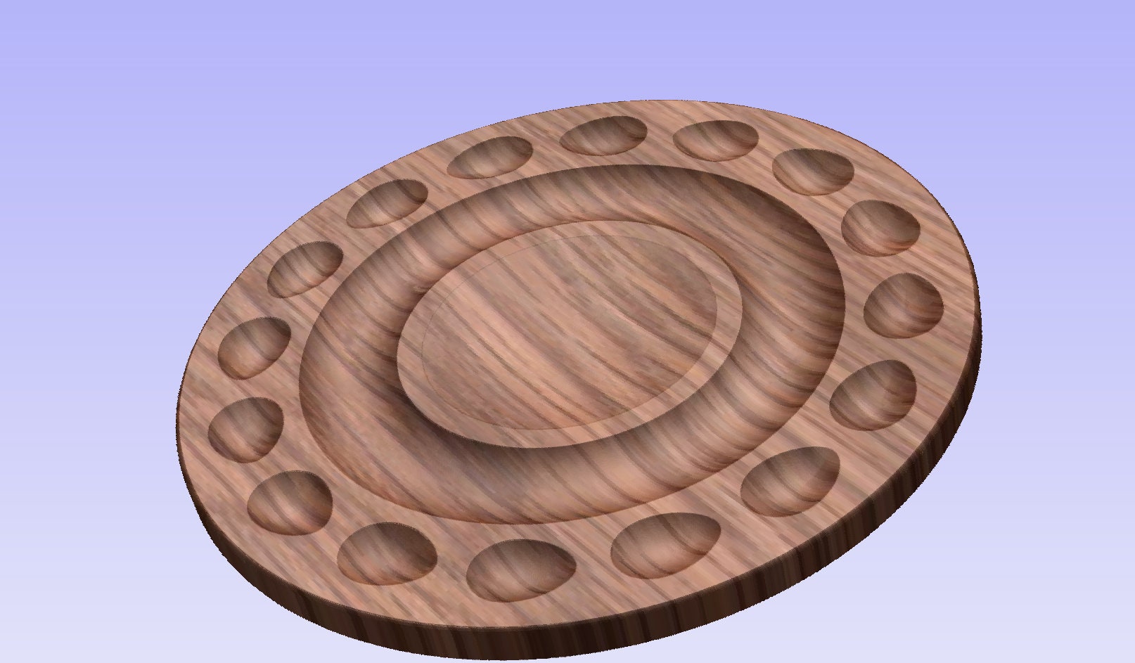 16 Egg Round Devilled Egg/crackers/dip Serving Tray-platter- CNC Files for Wood, STL+ Bonus ...
