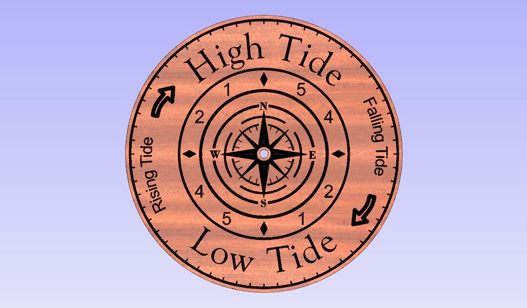 Nautical Compass Tide Clock-nautical-tidal-ocean-tides Digital Download ...