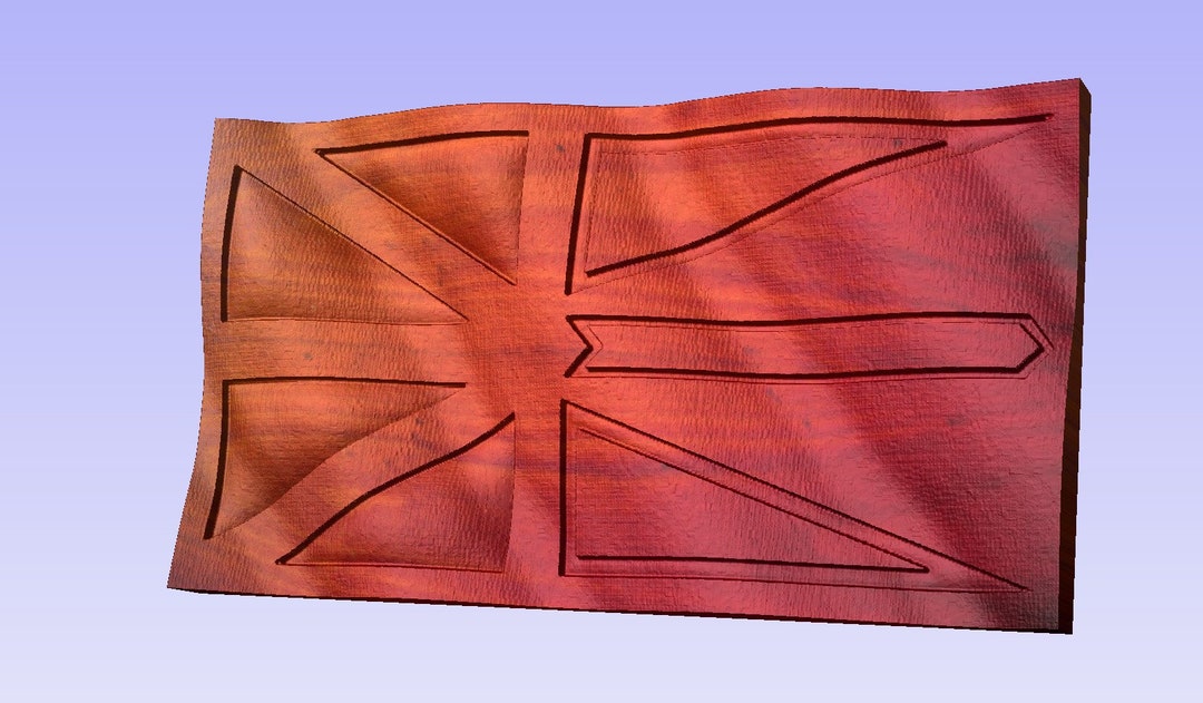Newfoundland Wavy Flag (recessed) CNC Files for Wood, 3D STL Model ...