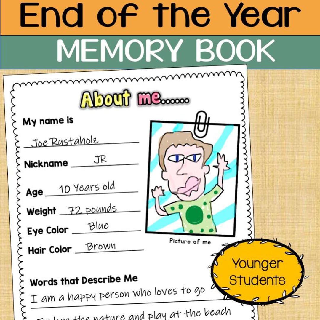 End of Year Activities Memory Book and Fun Projects for Grades 1-6 ...