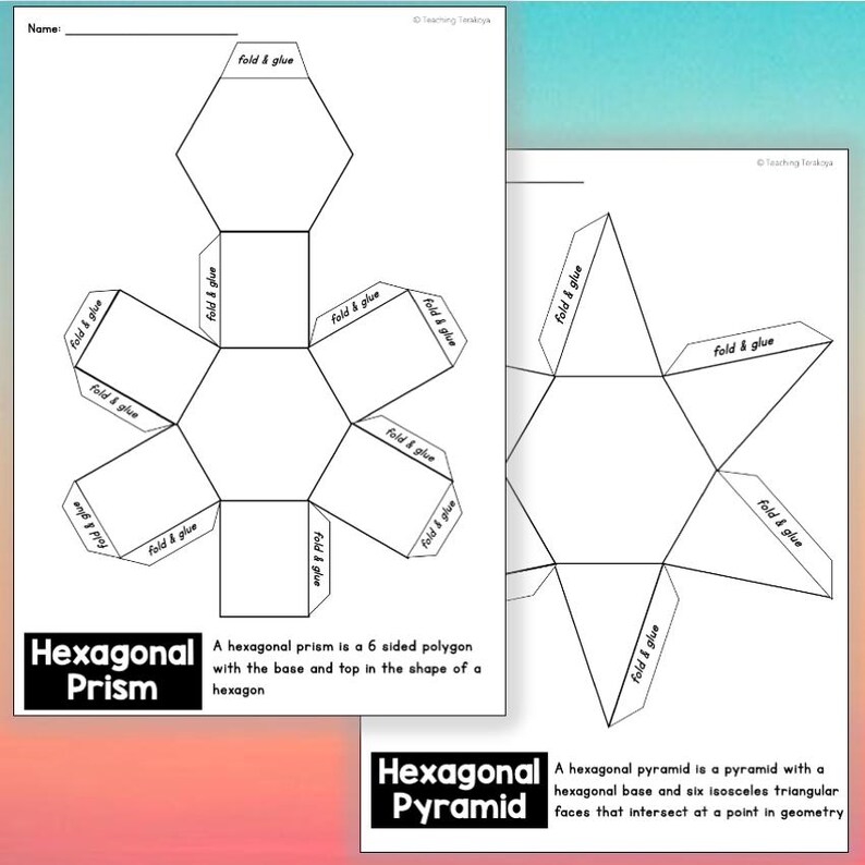 3D Shape Nets & Cutouts - Etsy