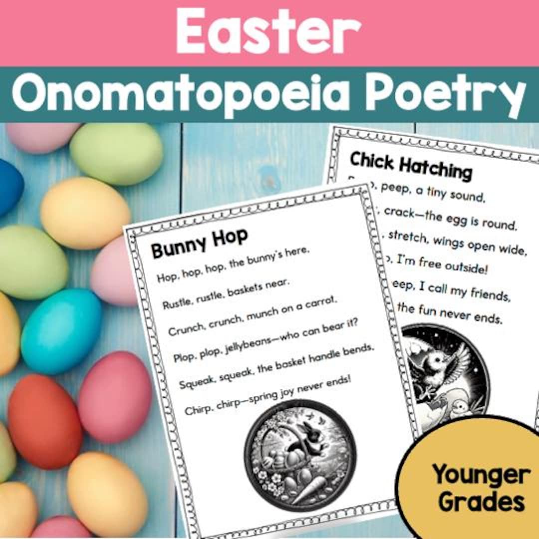 Easter Onomatopoeia Poetry Pack: Poems, Lessons, and Activities - Etsy