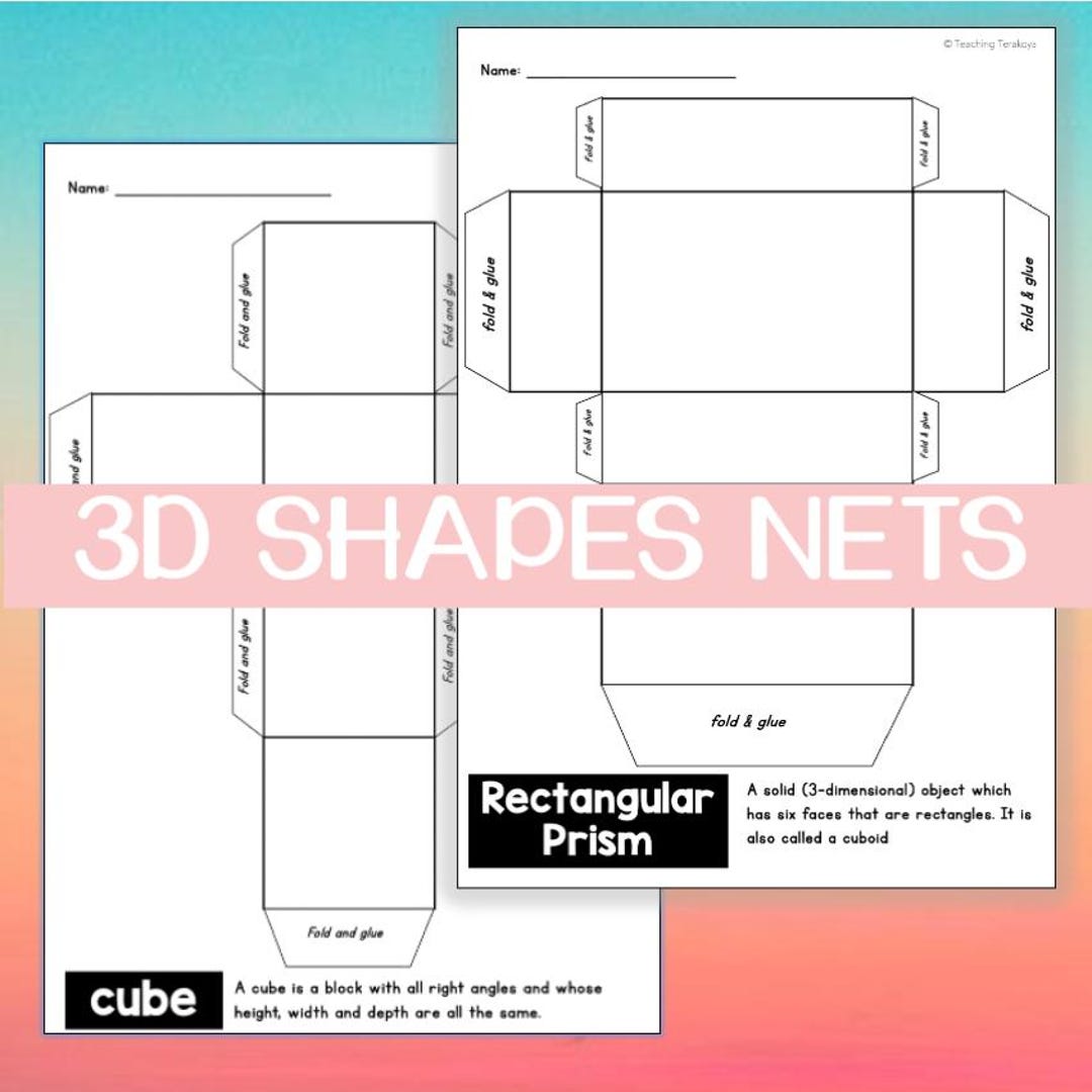3D Shape Nets & Cutouts - Etsy