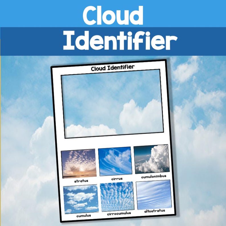 Nature Education: Cloud Type Identifier Visual Aid Viewer - Etsy