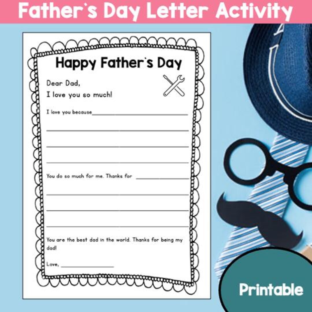 Dear Dad: Father’s Day Letter Activity - Etsy