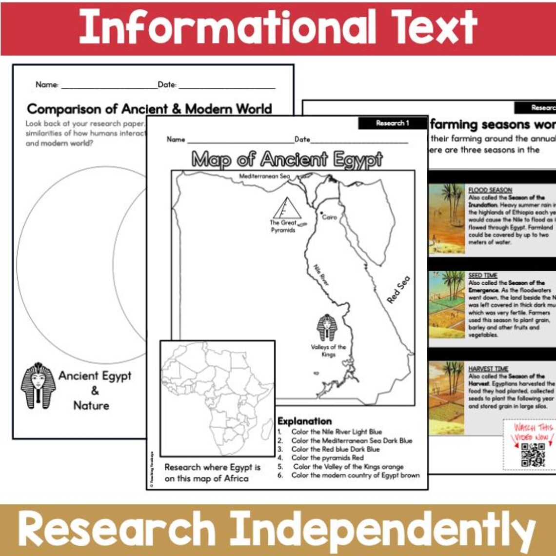 Ancient Egypt River Nile- Information Text and STEM Projects - Etsy