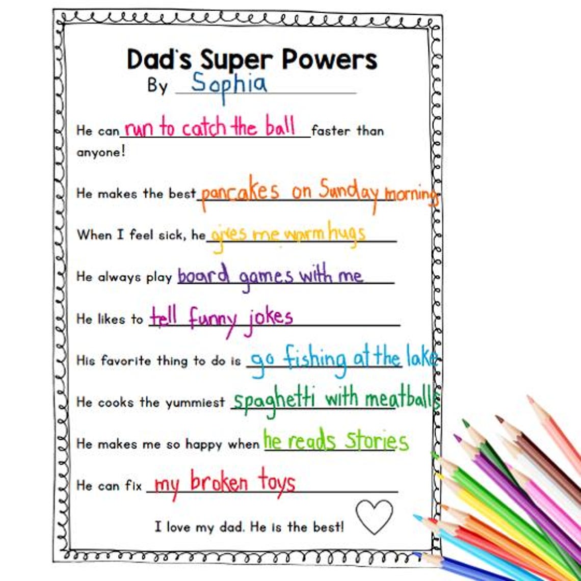 Dad's Superpower Poem – Printable Activity - Etsy