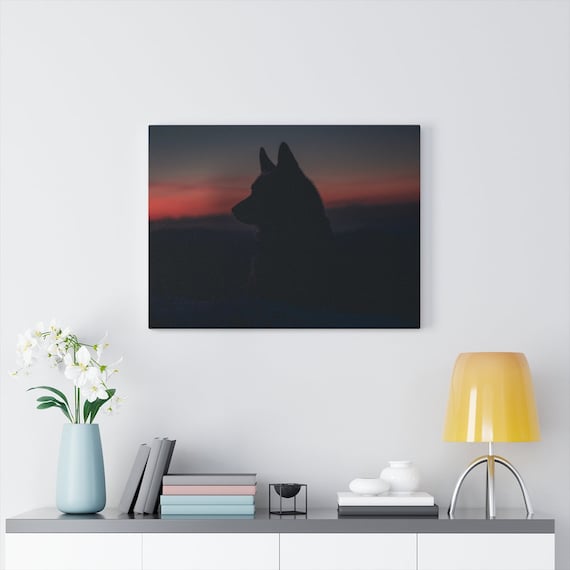 Wolf's Silhouette Wolf Painting Artwork Wolf Art Print | Etsy