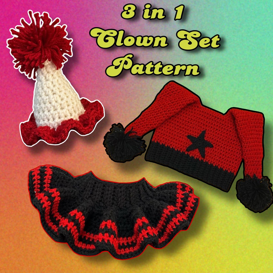 3 in 1 Clown Set Pattern W/ Pictures - Etsy