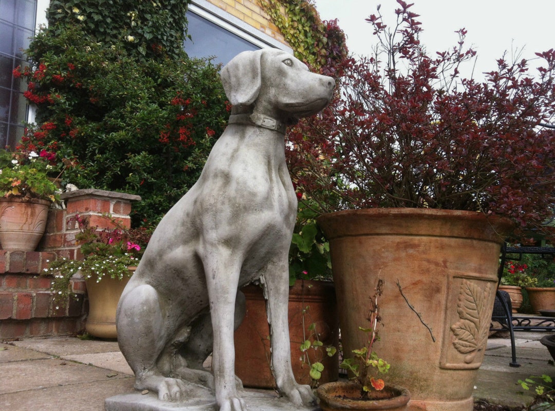Pair of Pointer Dog Statues Hand Cast Memorial Reconstituted Stone ...