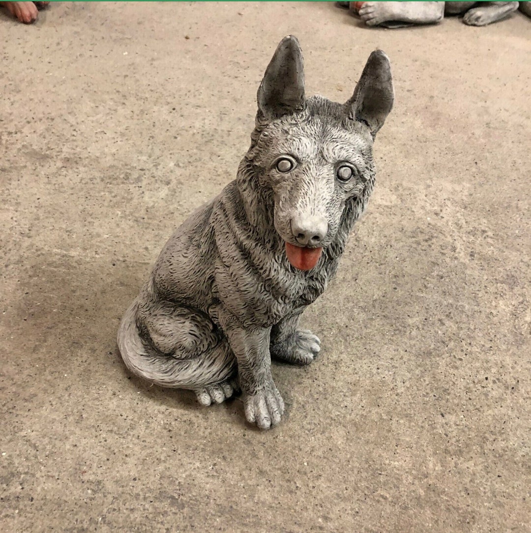 Alsatian German Shepard Statue Stone Dog Ornament Animal Concrete ...