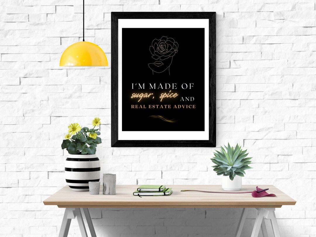 Realtor Printable Wall Art, Minimalism, Real Estate Agent Décor, Real ...